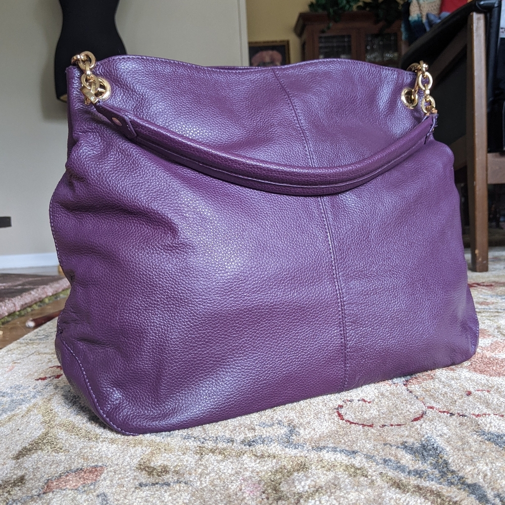 Purple Leather Purse - Gem